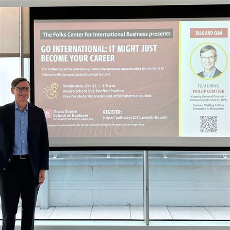 I Am Honored To Have Been Reappointed As A Sonoco Visiting Fellow In International Business At