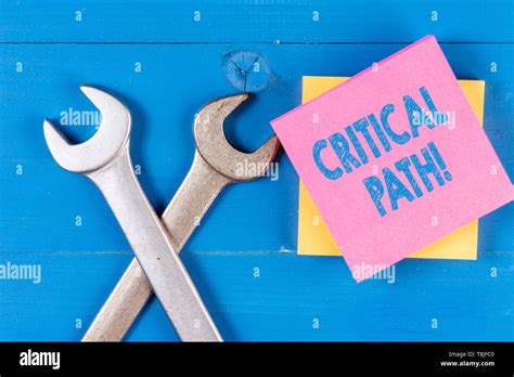 Handwriting Text Writing Critical Path Conceptual Photo Sequence Of Stages Of A Project