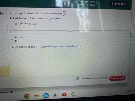 Solved A Use Implicit Differentiation To Find The Chegg