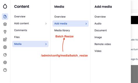 The Batch Resize Link Is Missing Under Media Link 3427535