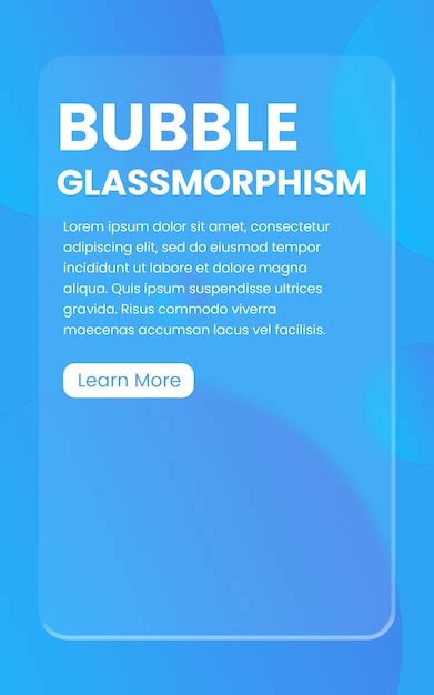 Premium Psd Bubble Glassmorphism Blue Background
