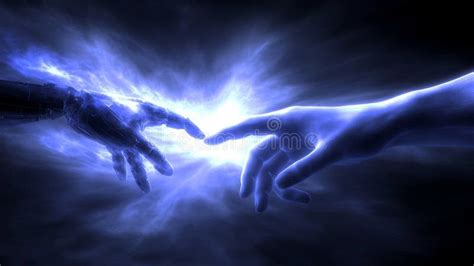 The Robot S Hand Comes Into Contact With The Human Hand Utilizing Ai
