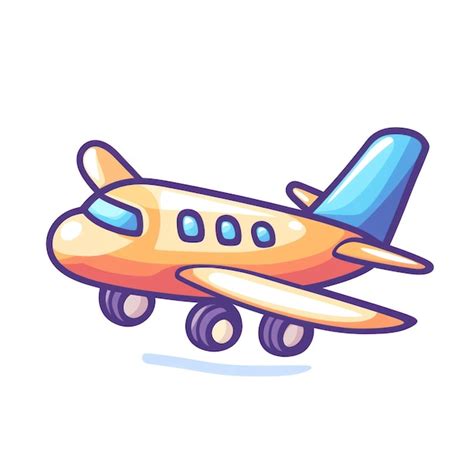 Cute Cartoon Illustration Of A Plane Taking Off Premium Ai Generated
