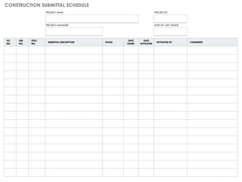 Construction Submittals Template