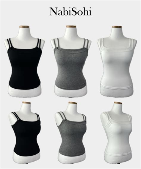 캡내장o 일체형 레이어드 나시 두줄 끈나시 에이블리