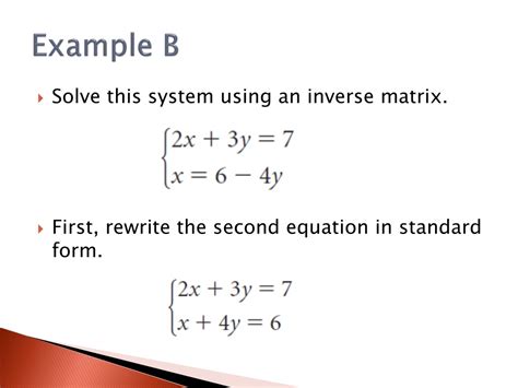 ppt solving systems with inverse matrices powerpoint presentation
