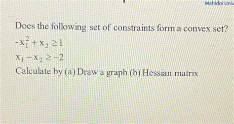 solved does the following set of constraints form a convex