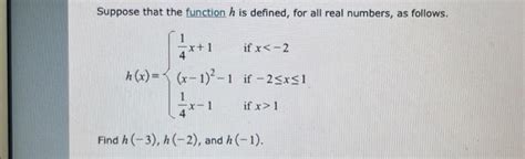 Solved Suppose That The Function H Is Defined For All Real Chegg