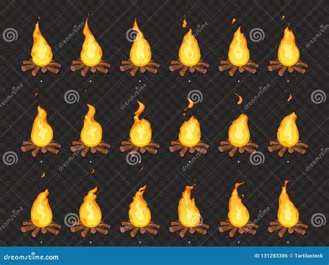 Burning Bonfire Animation Hot Fire Outdoor Campfire And Bonfires