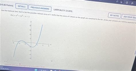 solved wet the rational zero test to list the possible