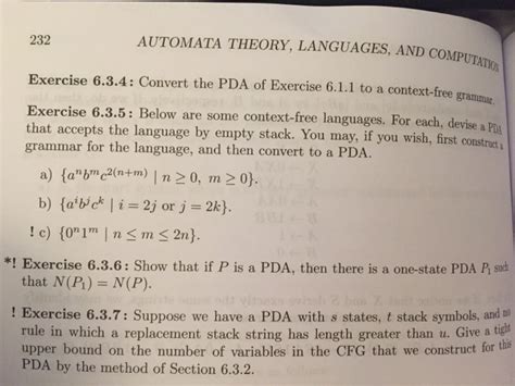 Solved Convert The PDA Of Exercise To A Context Free Chegg