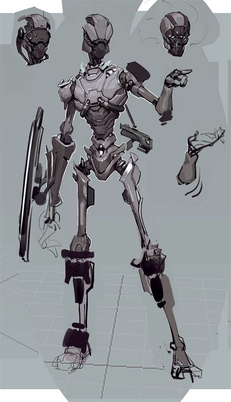 sketch aleksey scherbakov robot concept art robot design sketch