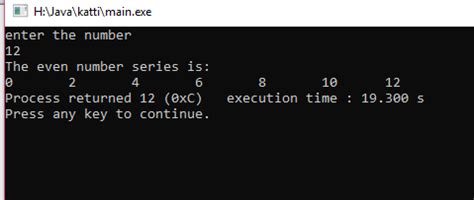 C Program To Generate Even Numbers Upto N