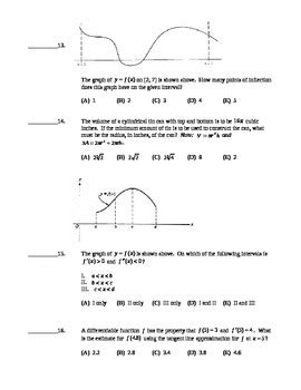 AP Calculus AB Unit Exam Derivative Applications By AP Calculus AB