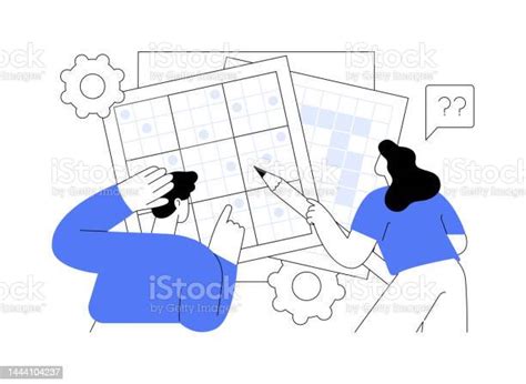 크로스워드와 스도쿠 추상 컨셉 벡터 일러스트레이션을 수행합니다 가로세로 낱말퍼즐에 대한 스톡 벡터 아트 및 기타 이미지 가로