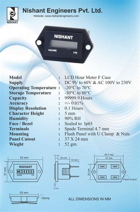 F Case Lcd Digital Hour Meter For Laboratory 230v At Rs 1000 In Mumbai