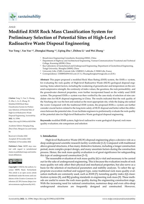 pdf modified rmr rock mass classification system for preliminary