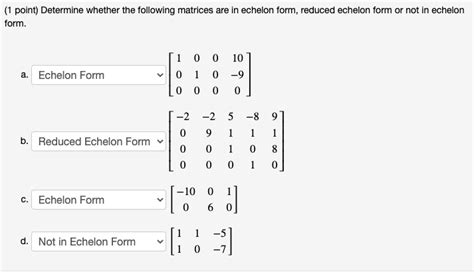 Solved Point Determine Whether The Following Matrices Chegg