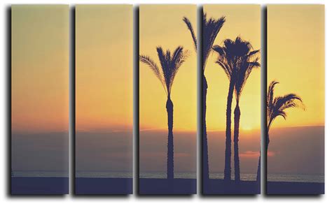 Модульна картина на полотні з 5 частин схід сонця і море Hotel Arizona Hd 89 см X 140 см