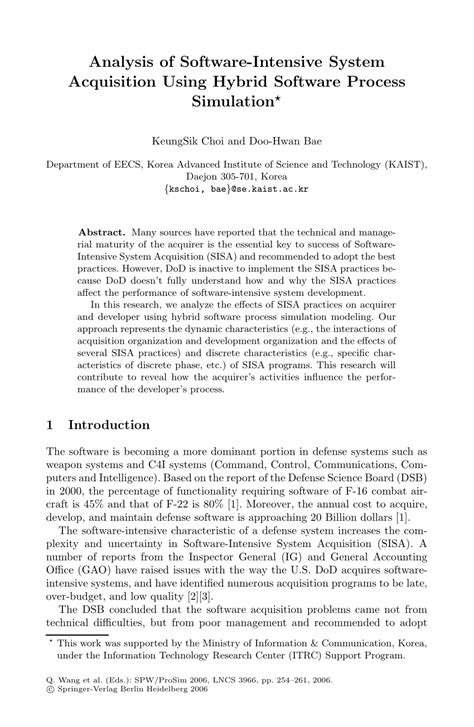 Pdf Analysis Of Software Intensive System Acquisition Using Hybrid