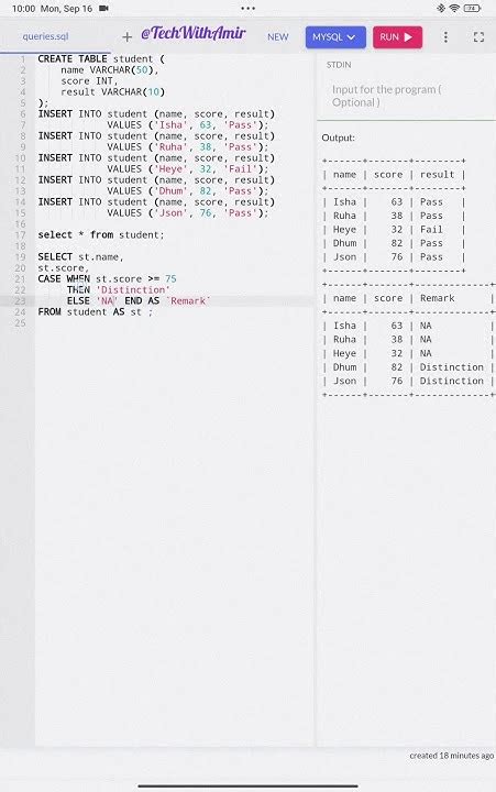 Part 2 Case Statement In A Mysql Query Case Statement Mysql Free