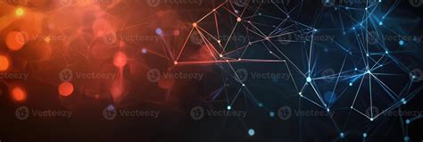 Futuristic Digital Network Visualization With Glowing Nodes And Lines Representing Data