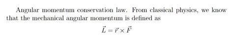 Solved Angular Momentum Conservation Law From Classical Chegg
