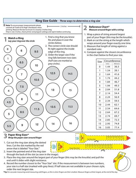 COMMERCIAL USAGE Printable Ring Sizer Ring Size Finder Ring Size Measuring Tool Measure Ring
