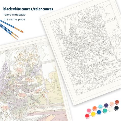 Diy 키트 숫자로 그림 캔버스에 성인 프레임 아크릴 페인트 그림 숫자로 색칠 꽃 창 장식 예술 수공예품 및 바느질