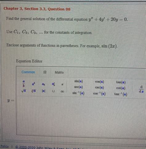 solved chapter 3 section 3 3 question 08 find the general