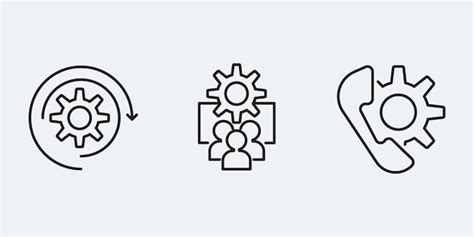 Premium Vector Set Setting Processing Workflow Process Icon Data
