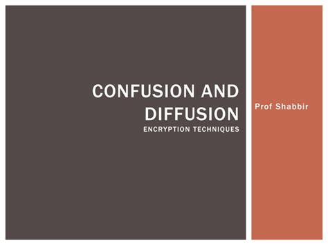 Confusion And Diffusion Pptx