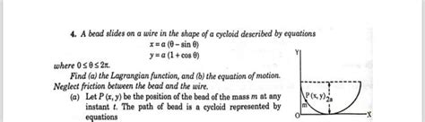 solved 4 a bead slides on a wire in the shape of a cycloid