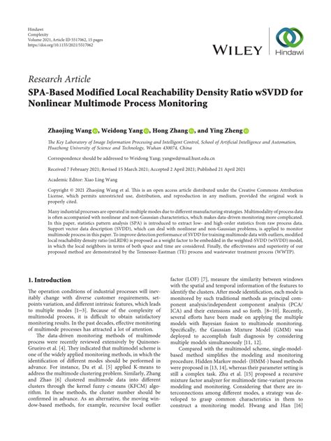 Pdf Spa Based Modified Local Reachability Density Ratio Wsvdd For