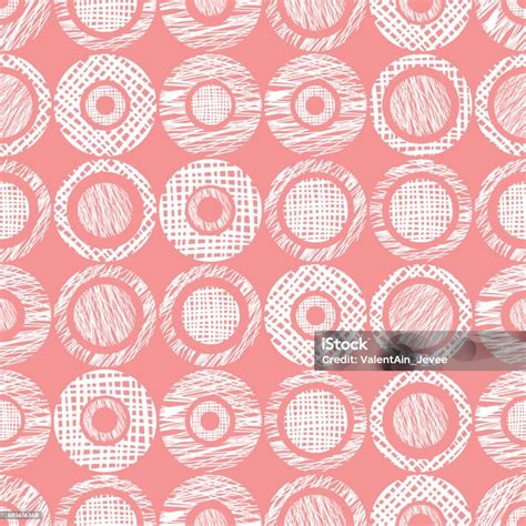 동그라미와 원활한 벡터 기하학 패턴 손으로 그리는 끝 없는 배경 질감 기하학적 수치 포장 웹 배경 위한 파스텔 그래픽 일러스트