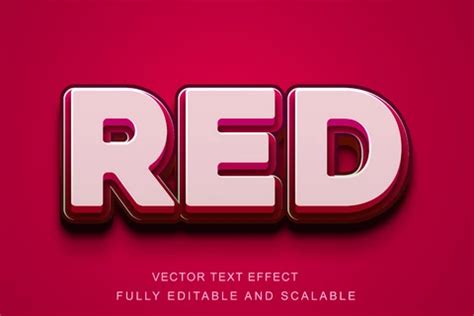 Red 3D Font Style Effect | PREMIUM Vector File