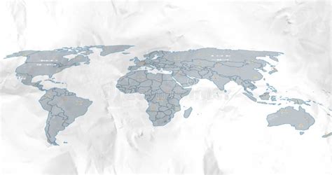 World Map With Highlighted Regions And Icons Data Visualization