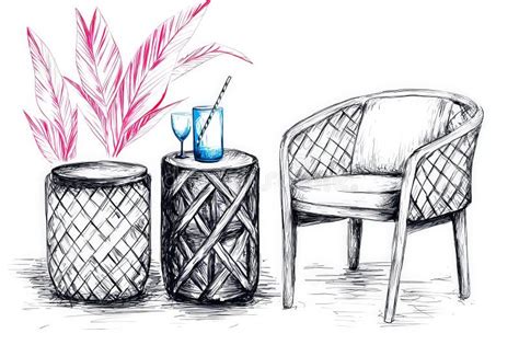 Furniture Sketch An Artistic Representation Of Various Furniture Pieces Highlighting Design