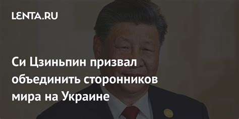 Си Цзиньпин призвал объединить сторонников мира на Украине Политика Мир