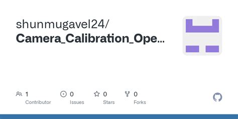 Github Shunmugavel24 Camera Calibration Opencv