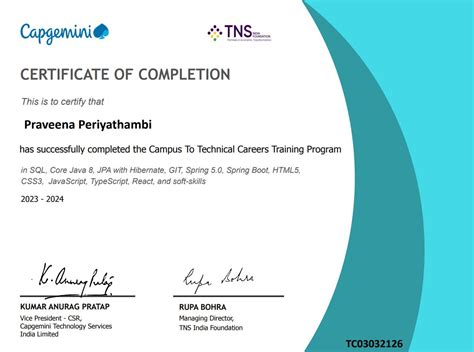 Praveena P On Linkedin 🎉i Am Thrilled To Share That I Have Successfully Completed The Campus To