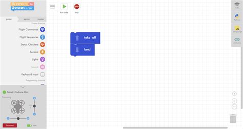 Codrone Mini Blockly Checklist Robolink