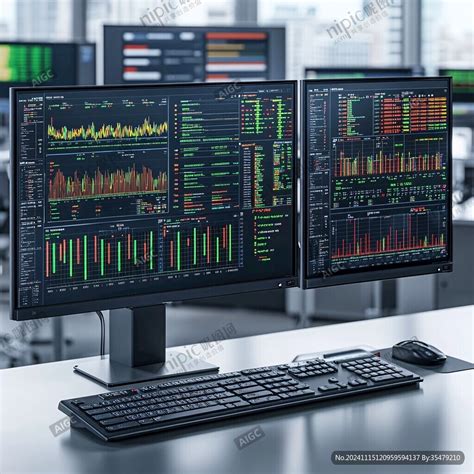 Ai创作图多台电脑显示器 多个显示器 服务器工作站 多显示器 桌面监视器 监视屏幕 监视屏 多屏展示台 交易屏 多屏 组合屏 大屏显示器 屏幕显示器 现代化工作站 整齐的电脑 昵图网