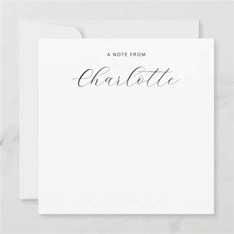 Girly Monogram Script Calligraphy Note Card Zazzle