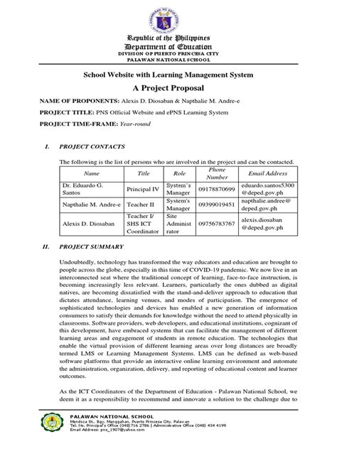 Supporting Document 2 Project Proposal For Innovation In Schools Epns Pdf