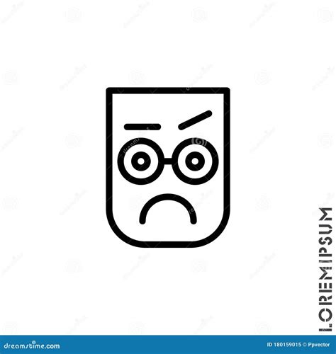 Thinking Face Emoji Outline Icon Linear Style Sign For Mobile Concept And Web Design Stock
