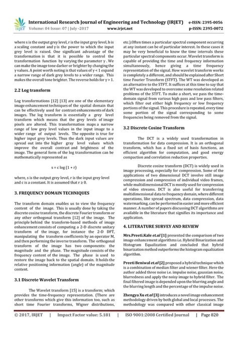 hybrid technique for image enhancement pdf