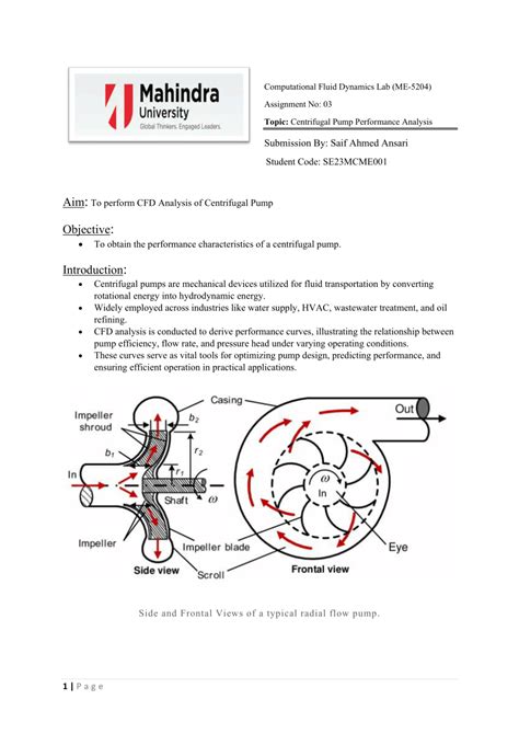 pdf cfd analysis centrifugal pump performance