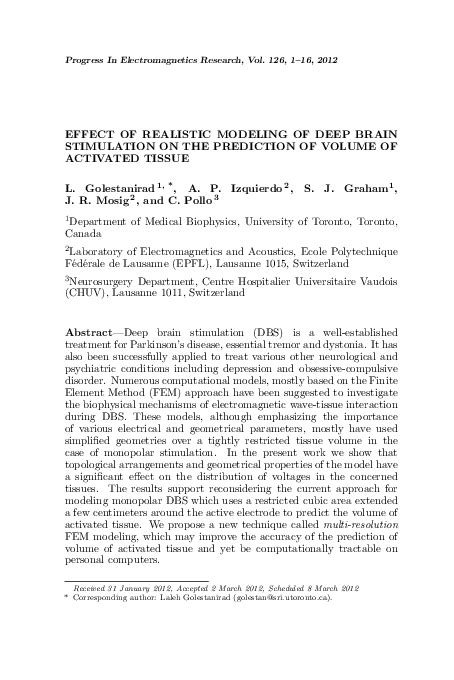 Pdf Effect Of Realistic Modeling Of Deep Brain Stimulation On The Prediction Of Volume Of