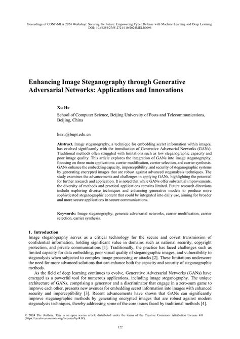 Pdf Enhancing Image Steganography Through Generative Adversarial Networks Applications And